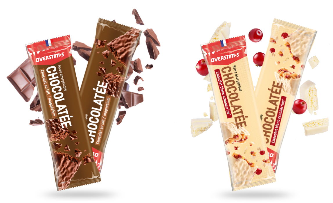 Test des barres energetiques Overstims Chocolat magnésium et Chocolat ...