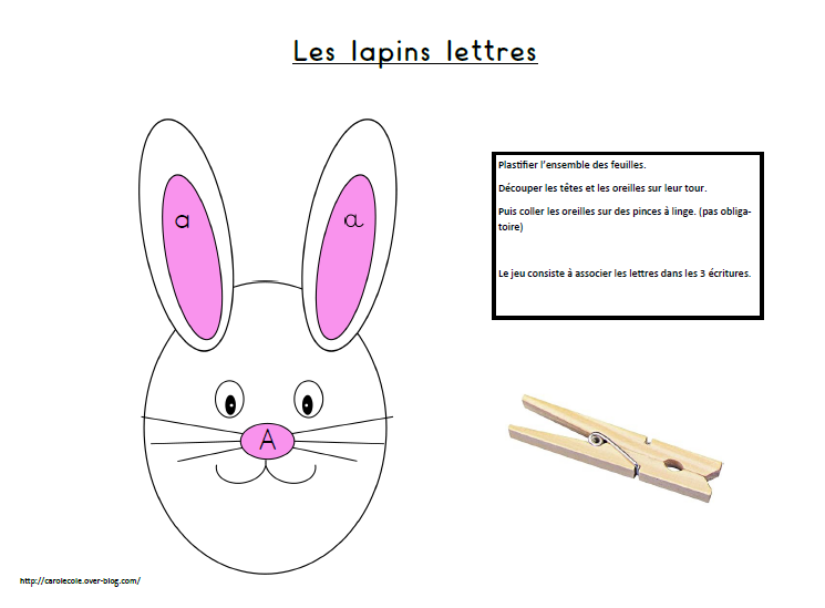 Lettres lapins et couleurs lapins - Carolecole.over-blog.com